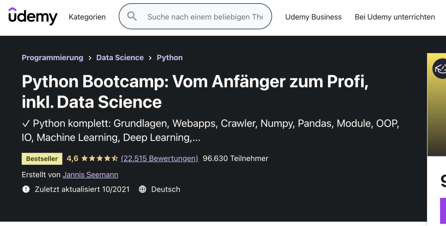 Die Top 8 Python Tutorials auf deutsch - brainvestment.de